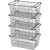 Amazon.com - SANNO 15.7in Freezer Baskets Stackable Wire Baskets For ...