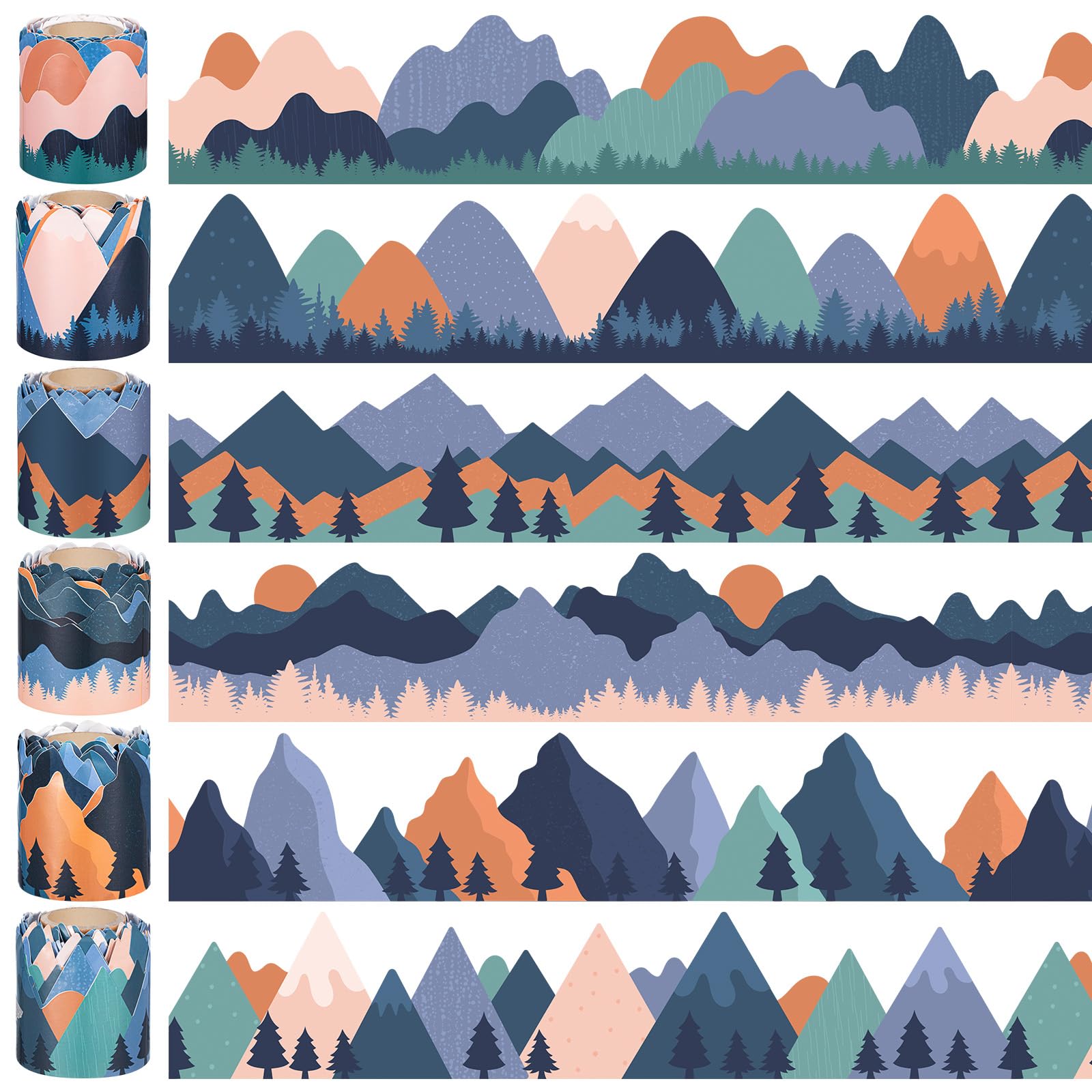 Sayglossy 6 Rolls 197 Feet Moving Mountains Bulletin Board Border ...