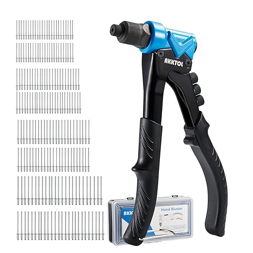 AKKTOL Rivet Gun with 200Pcs Rivets, Pop Rivet Gun with 4 ...