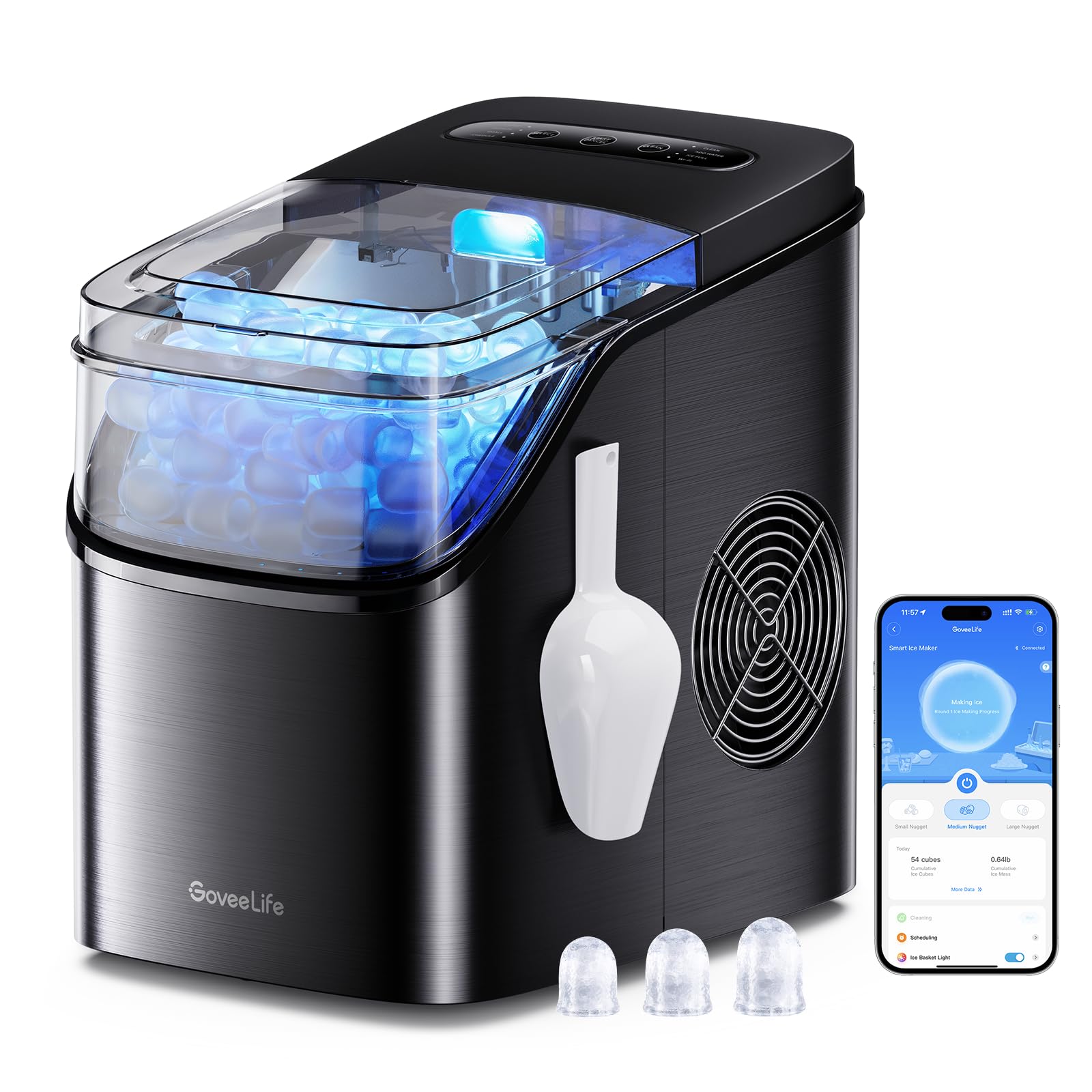 GoveeLife Smart Ice Maker Countertop, Portable Ice Machine with Voice ...