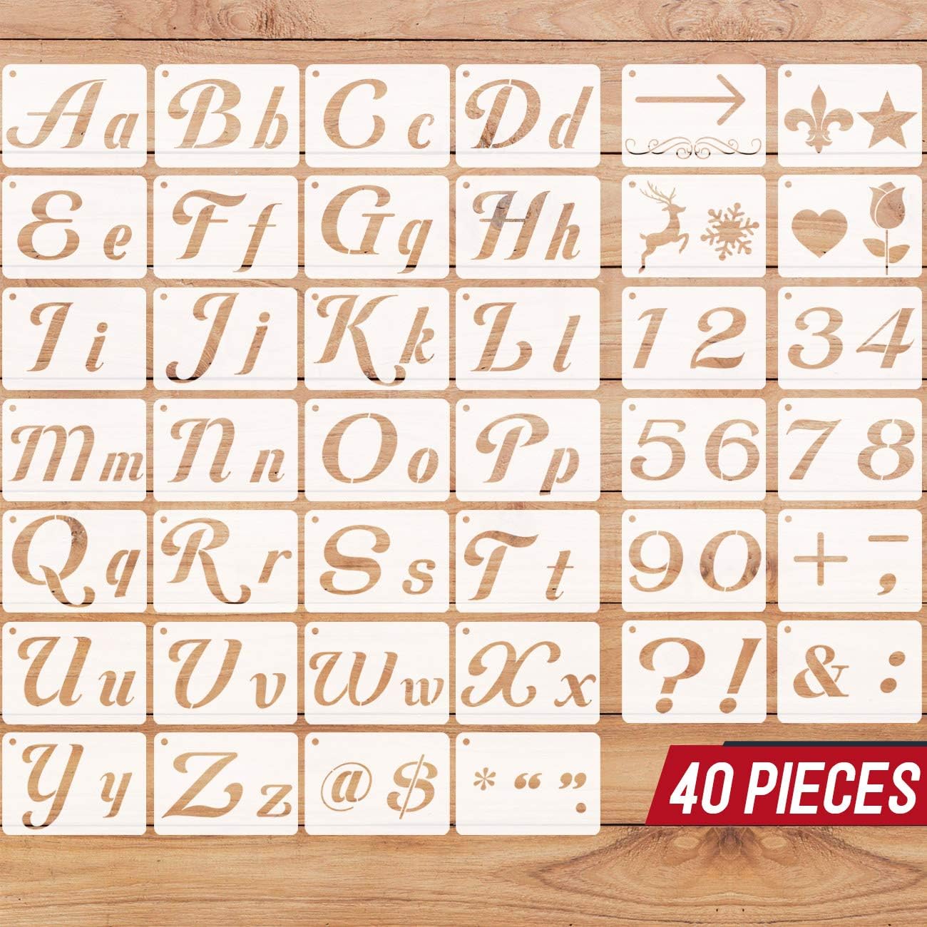 40 PCS Letter Stencils for Painting On Wood Alphabet Stencils Number 40 PCS Letter Stencils for Painting On Wood Alphabet Stencils Number