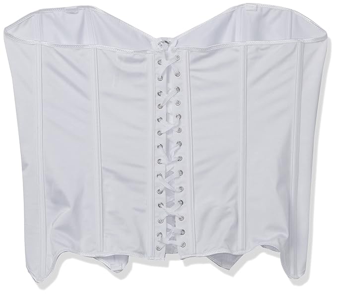 Buy Coquette Women's Plus-Size Front Zip Corset with Lace Back, White ...