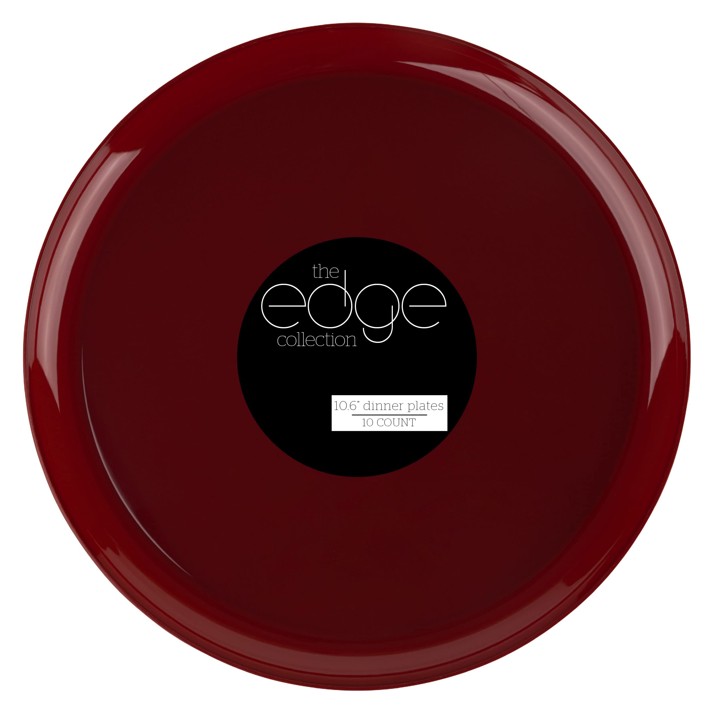 PLASTICPRO [30 Pack 10.7''] Cranberry Red Plastic Party Plates Edge ...