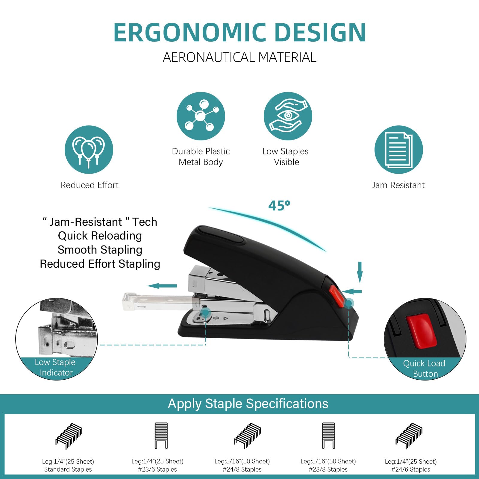 Mua Stapler for Desk, Effortless Desktop Stapler, 40-50 Sheet One ...