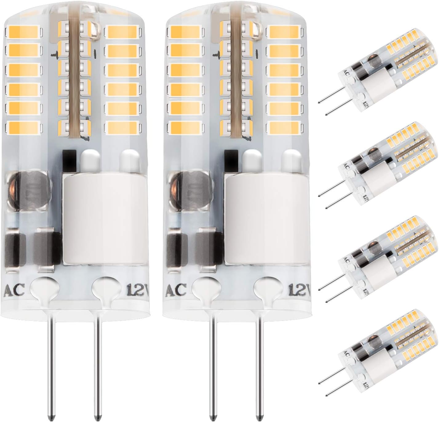 DiCUNO G4 LED Light Bulbs, 3W 30W Equivalent Warm White 3000K AC/DC 12V, Bi-Pin Base Non ...