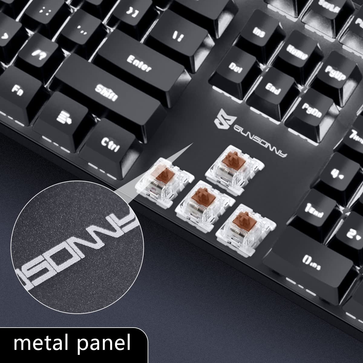 Mua Ice Blue Backlit Mechanical Keyboard with Brown Switches and 104 ...