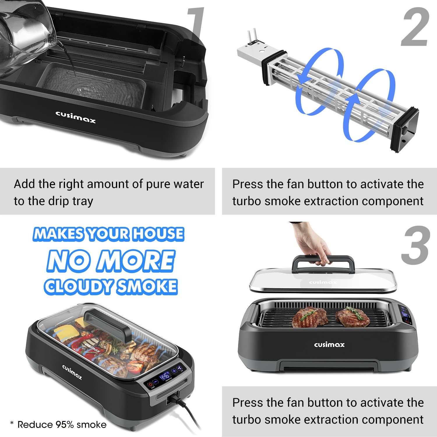 Mua Smokeless Indoor Grill, 1500W Electric Grill Korean BBQ Grill with ...