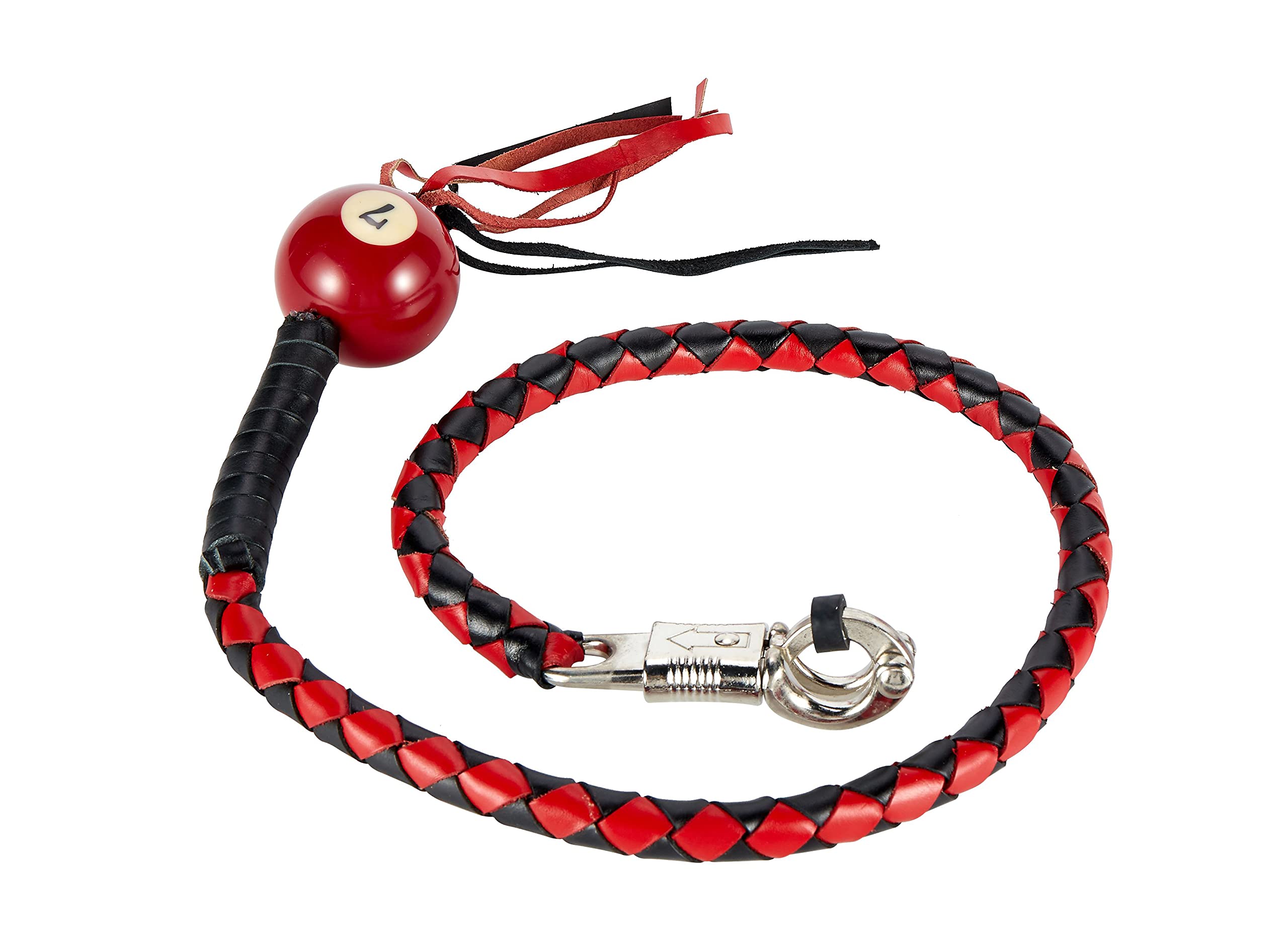 Leather Motorcycle Whips 36"/42" Get Back Whip with ball Heavy Duty ...