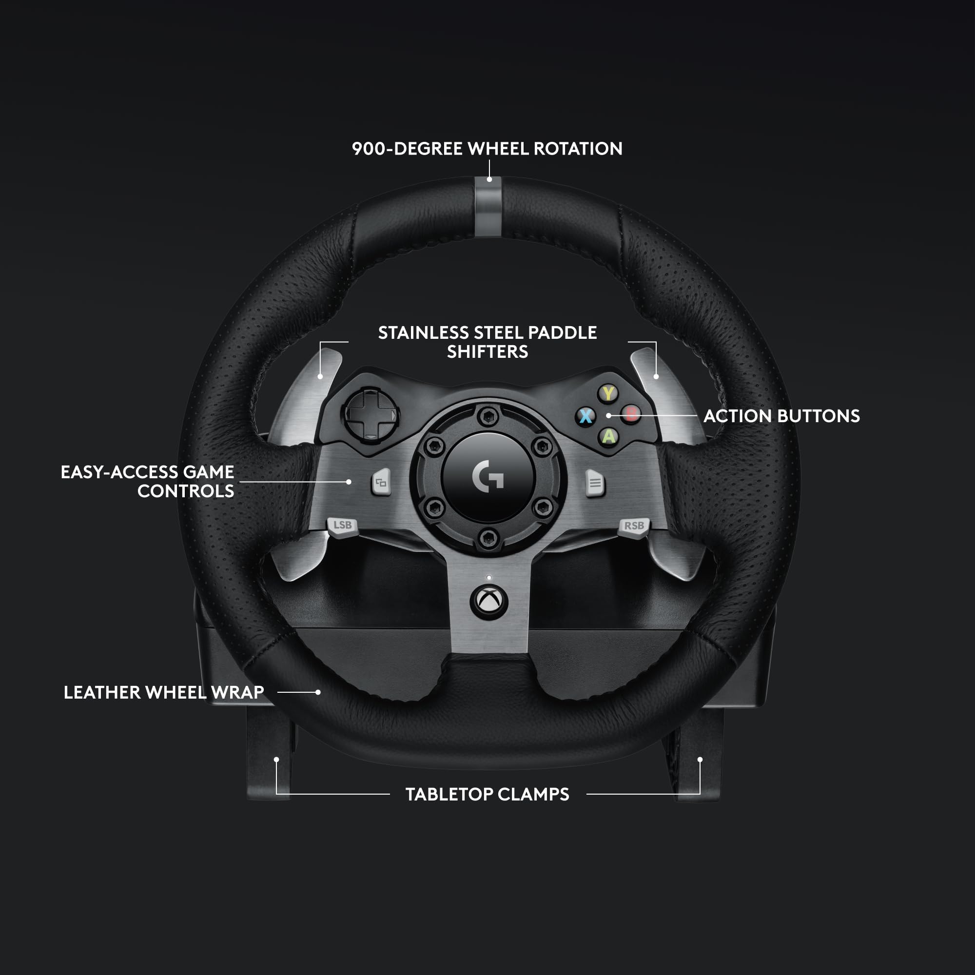 Logitech G920 Driving Force Racing Wheel and Pedals, Force Feedback ...