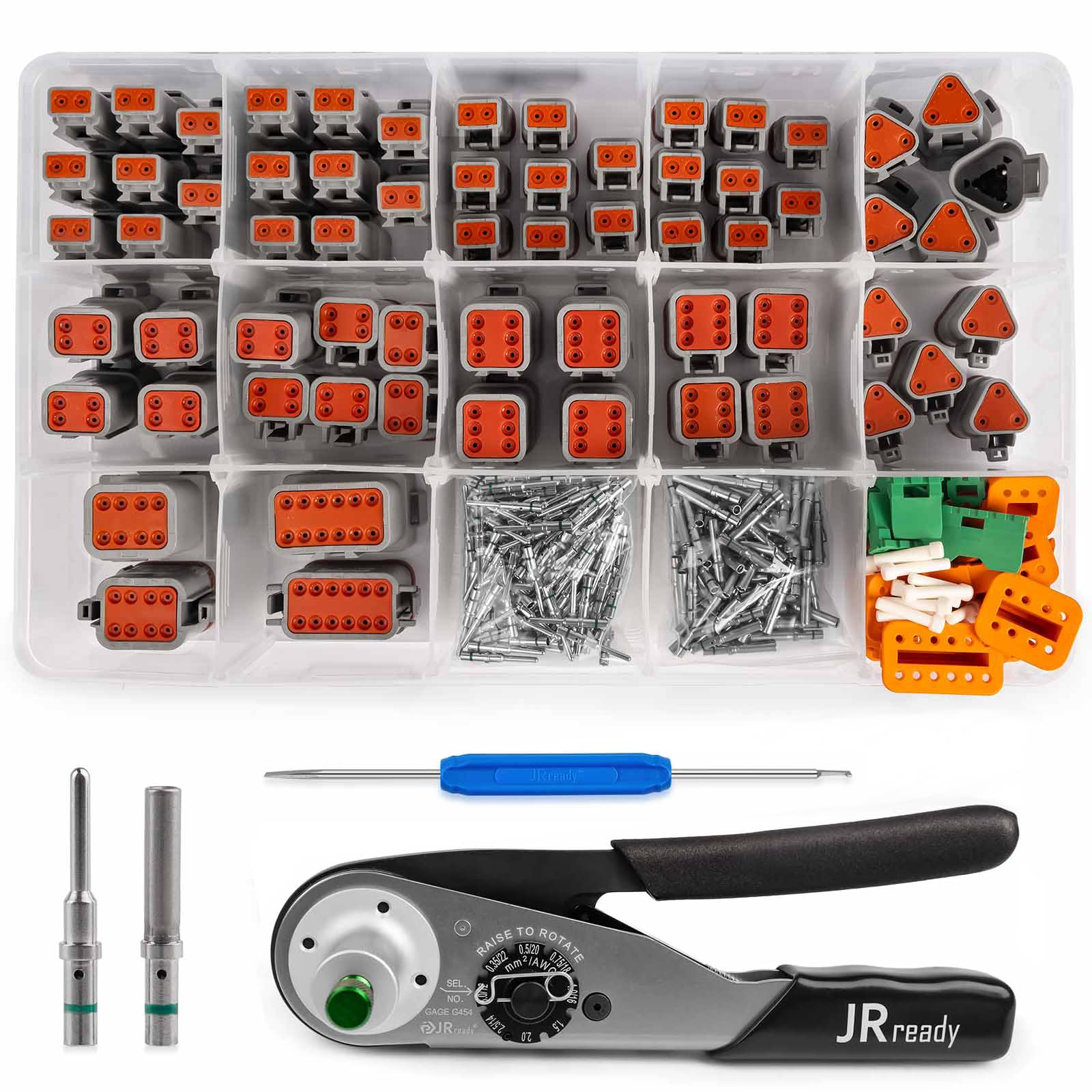 JRready ST6146 Deutsch Connector Kit with Crimper, DT 2 Pin Connector ...