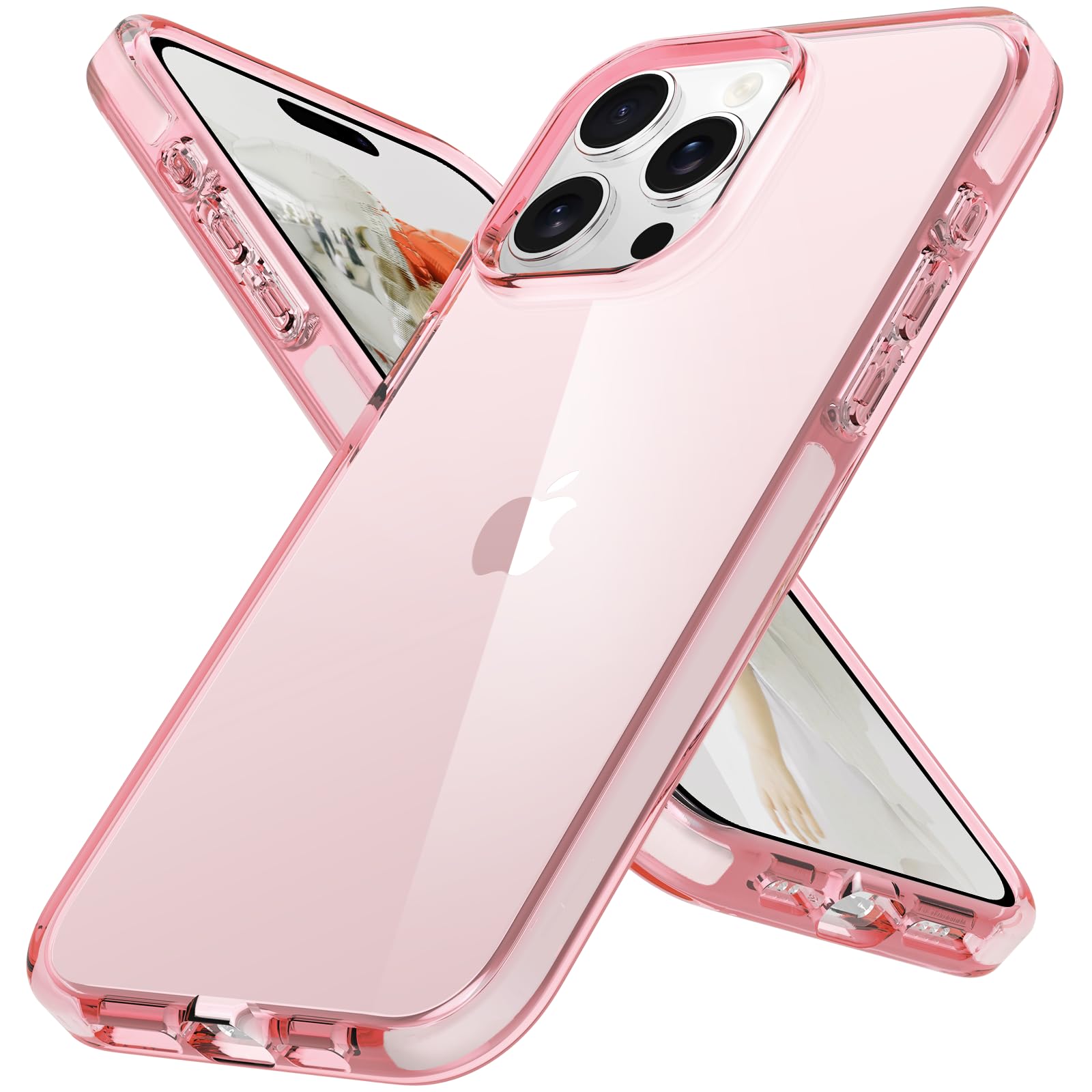 Myselect for iPhone 16 Pro Max Pink Case - Clear Pink, Yellowing ...