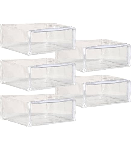 4-Pack Heavy Duty Clear Vinyl Storage Bags | 12x15x5 Inch Zippered ...