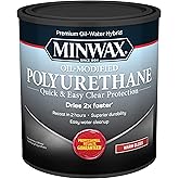 Minwax Water Based Oil-Modified Polyurethane, Warm Satin, Clear, 1 ...