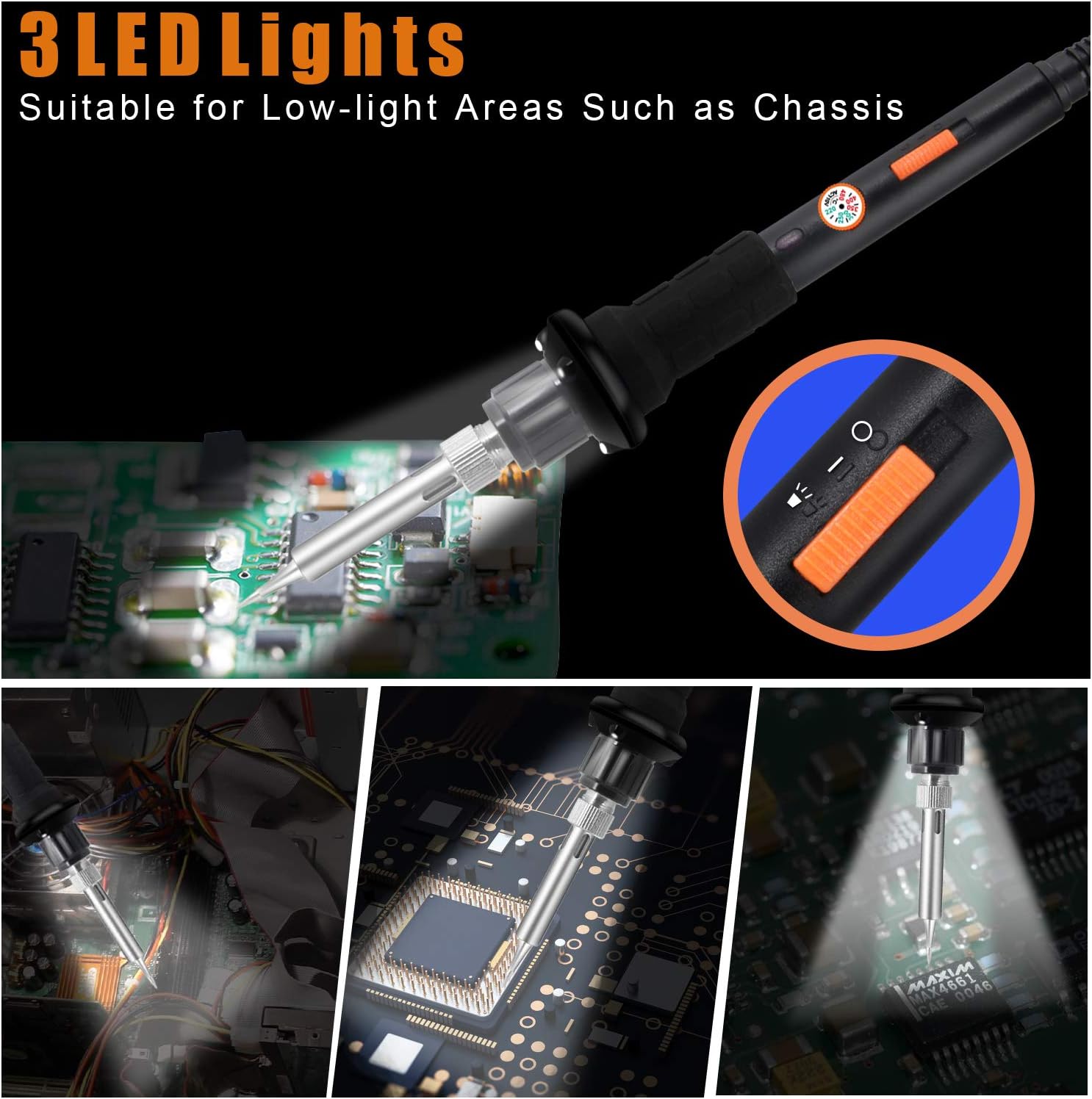 Soldering Iron Kit, Preciva 17-in-1 LED Soldering Iron with Adjustable ...
