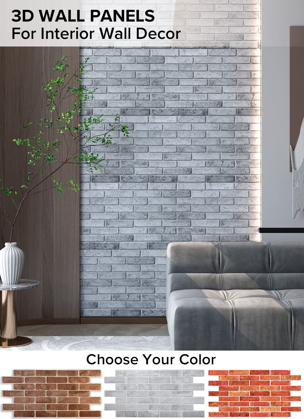 Mua Smart Profile – 3D Wall Panels | Non-Adhesive Interior Faux Brick ...