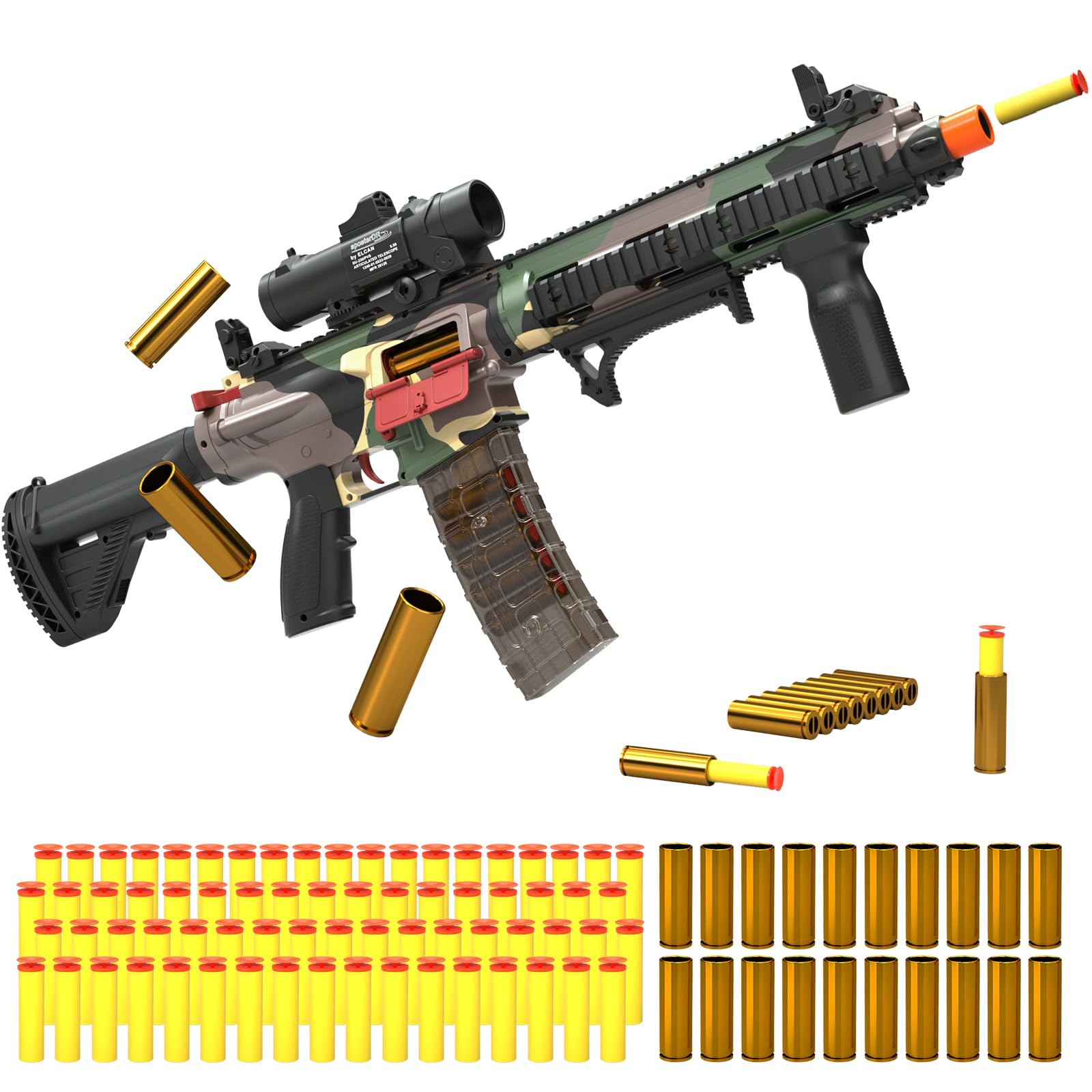 Electric Soft Bullet Toy Gun for Boys, Auto-Manual Shell Ejecting Toy ...