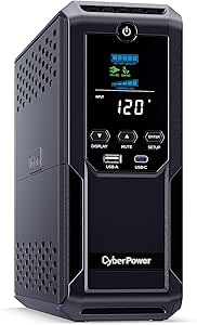 CyberPower CP1500AVRLCD3 Intelligent LCD UPS System, 1500VA/900W, 12 ...