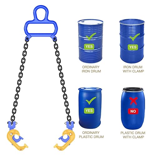 Box Drum WowDIY 55 Gallon Drum Lift Chain Drum Lifter 2000 Lbs Capacity ...