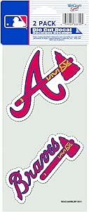 Amazon.com : MLB Atlanta Braves 2-Piece Die-Cut Decal, 4" x 8" : Sports ...