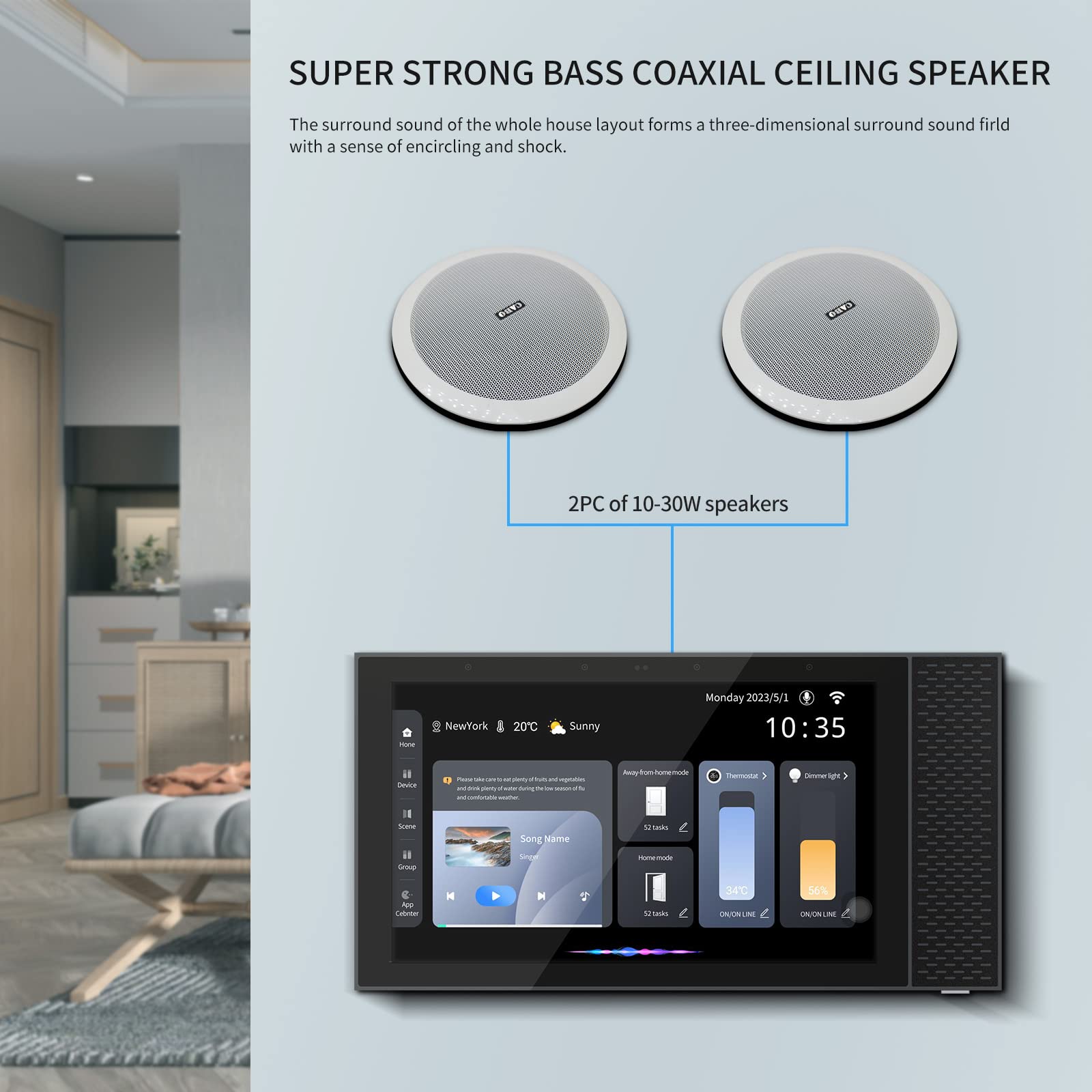 Mua Smart Home Control Panel,Dimmer and Background Music Player, WiFi 6.8 Inch Zigbee Gateway ...