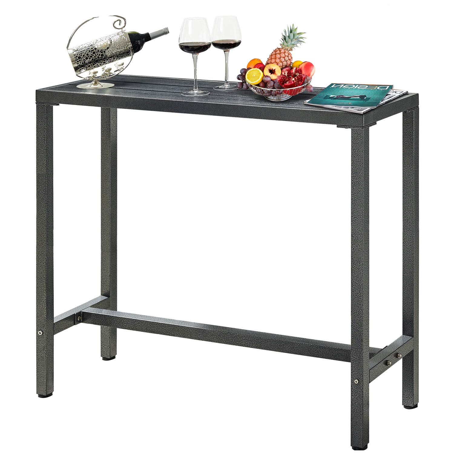 Mr IRONSTONE Outdoor Bar Table 46.5” Pub Height Dining Table Bistro ...