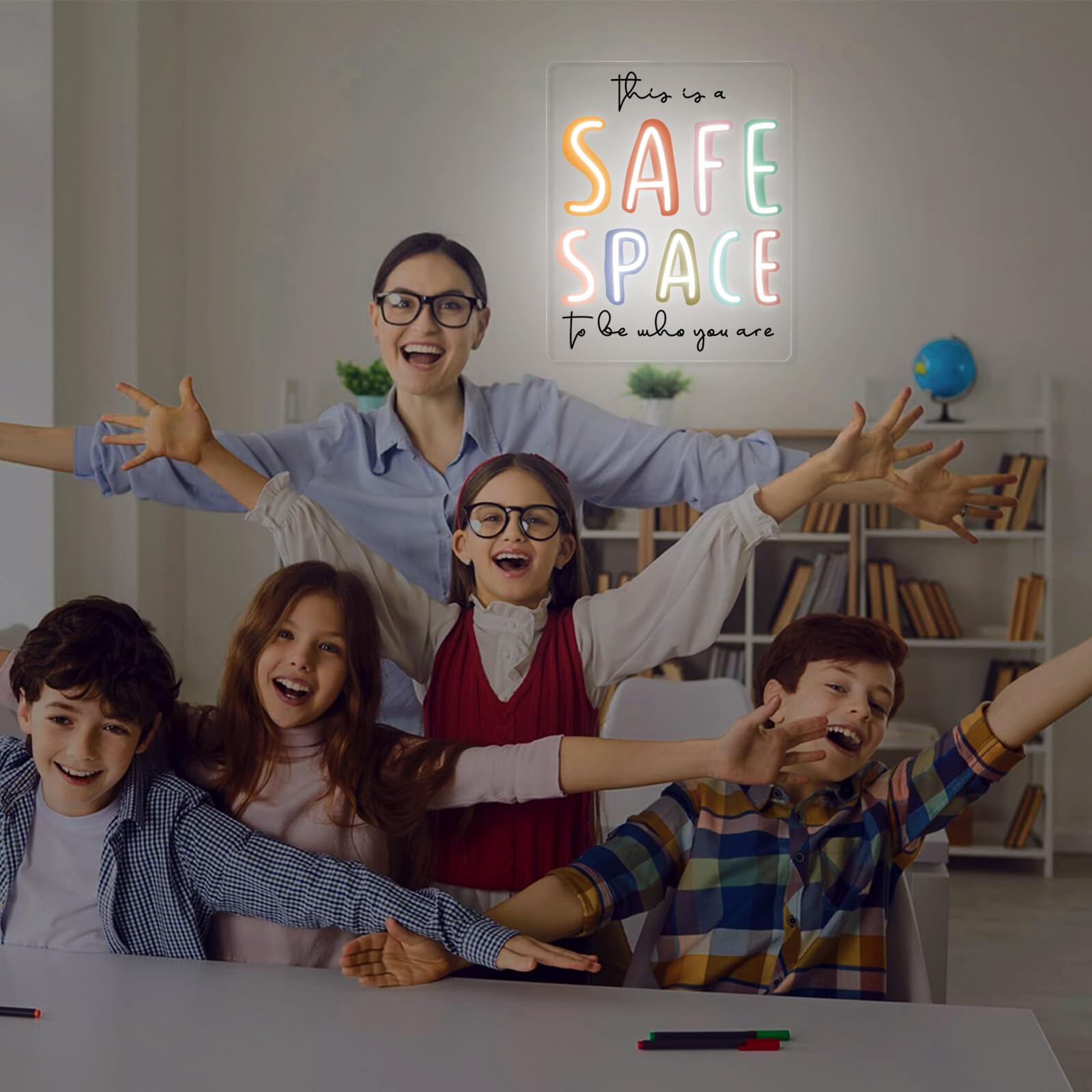 MinIeoh Safe Space Neon Sign, HANDMADE This Is Safe Space To Be Who You ...