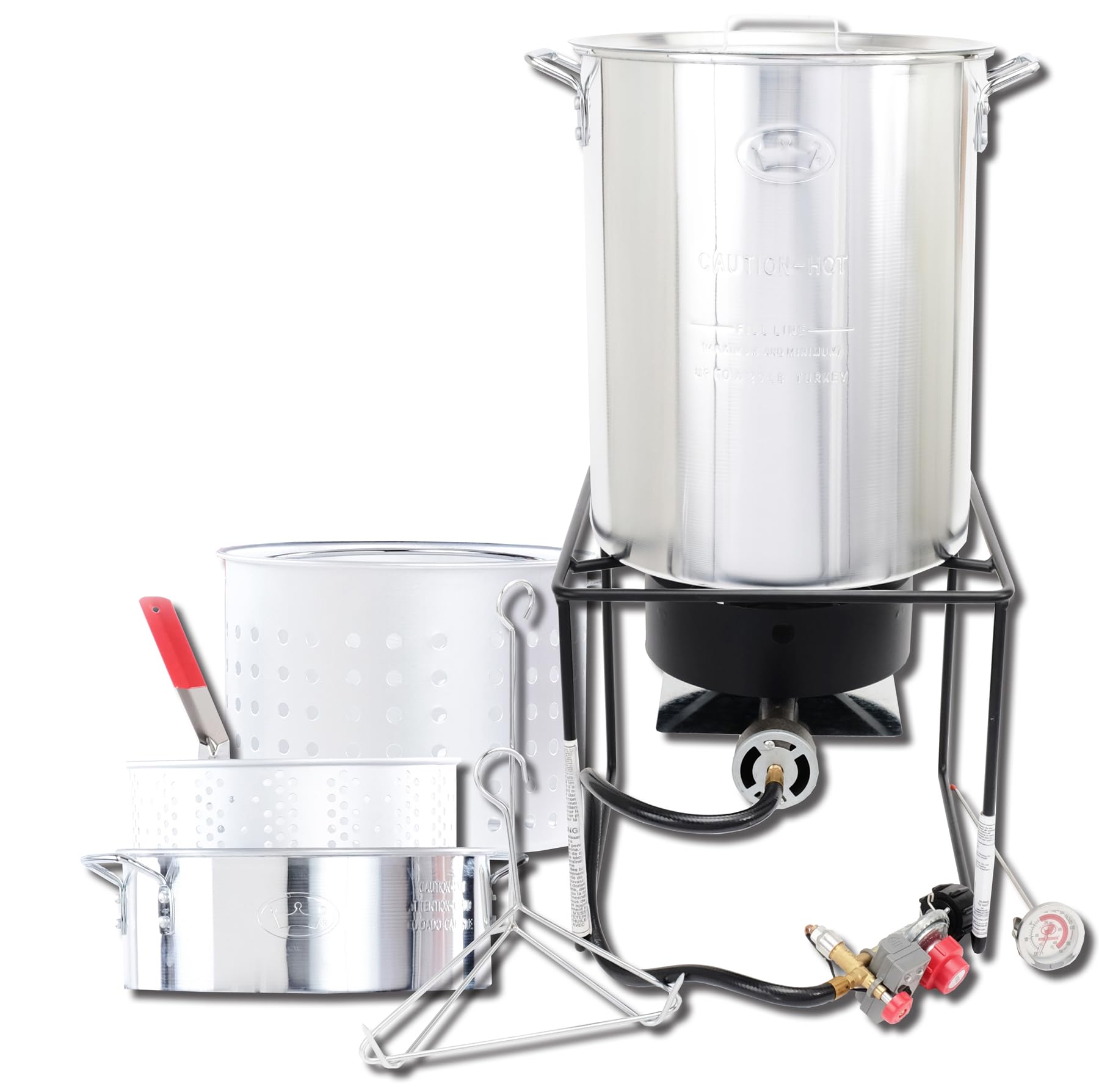 King Kooker Propane Outdoor Fry Boil Package with 2 Pots, silver, one ...