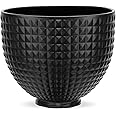 Amazon.com: KitchenAid® 5 Quart Black Studded Ceramic Bowl, KSM2CB5LS ...