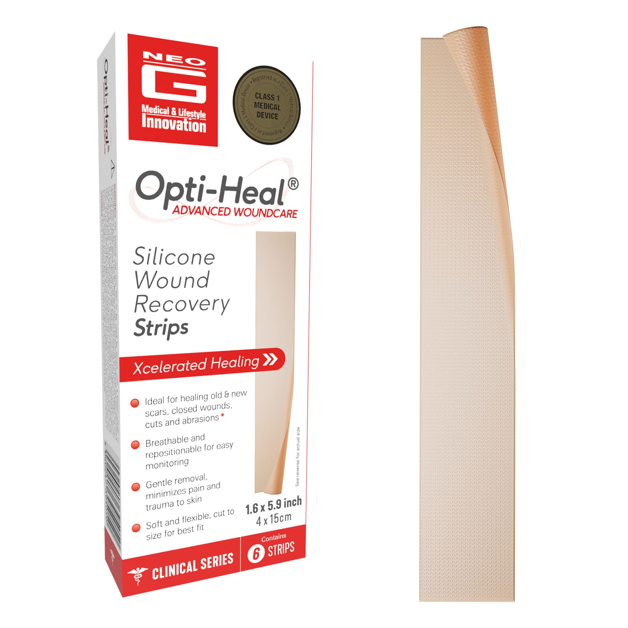 Neo G Opti-Heal Wound Recovery Silicone Scar Strips for Surgical Scars ...