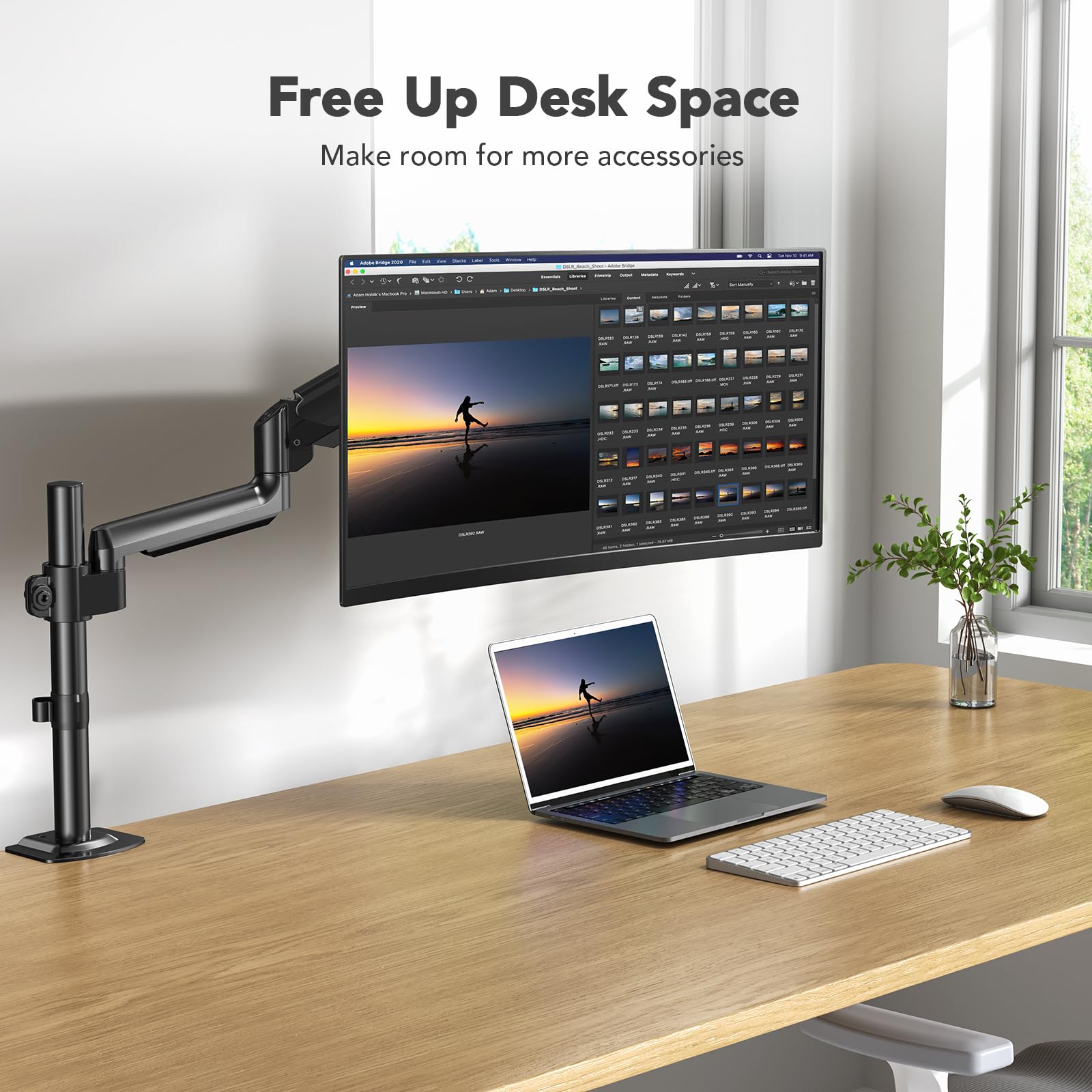 Mua HUANUO Single Monitor Arm, Tall Computer Monitor Stand for 13–32 ...
