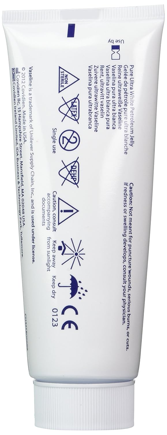3 Pack Medical Grade Vaseline Pure Ultra White Petroleum Jelly, 3.25 oz ...