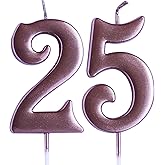 Amazon.com: Black 25th Birthday Candle, Number 25 Years Old Candles ...