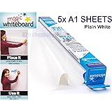Magic Whiteboard - Reusable Sheets Sticks to Any Surface - 25 Sheets ...