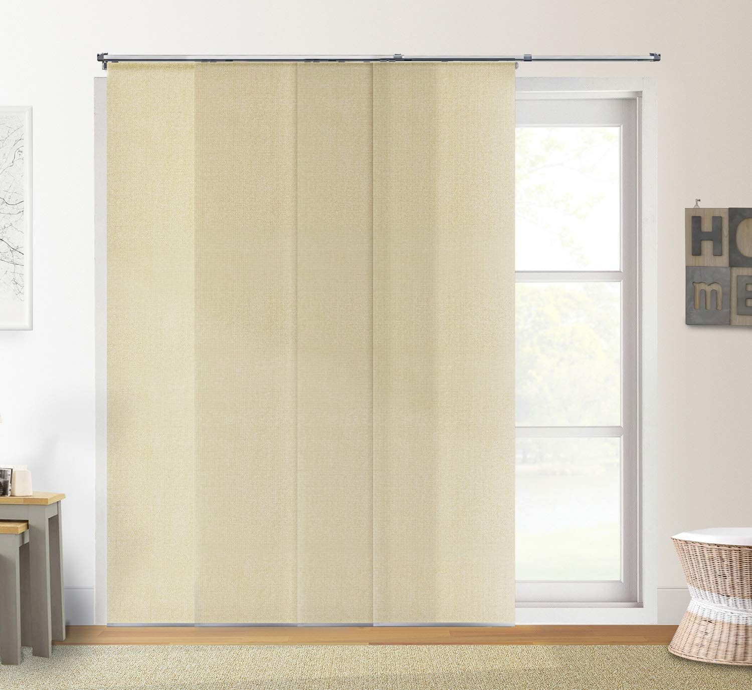 Amazon.com: CHICOLOGY Glare Reducing Adjustable Sliding Fabric Panels ...