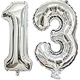 Amazon.com: 40 inch Number 13 Balloons, Aluminum Foil Jumbo 13 Party ...