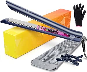 Amazon.com : ANGENIL Professional Titanium Flat Iron 1 inch, Hair Straightener and Curler 2 in 1 ...
