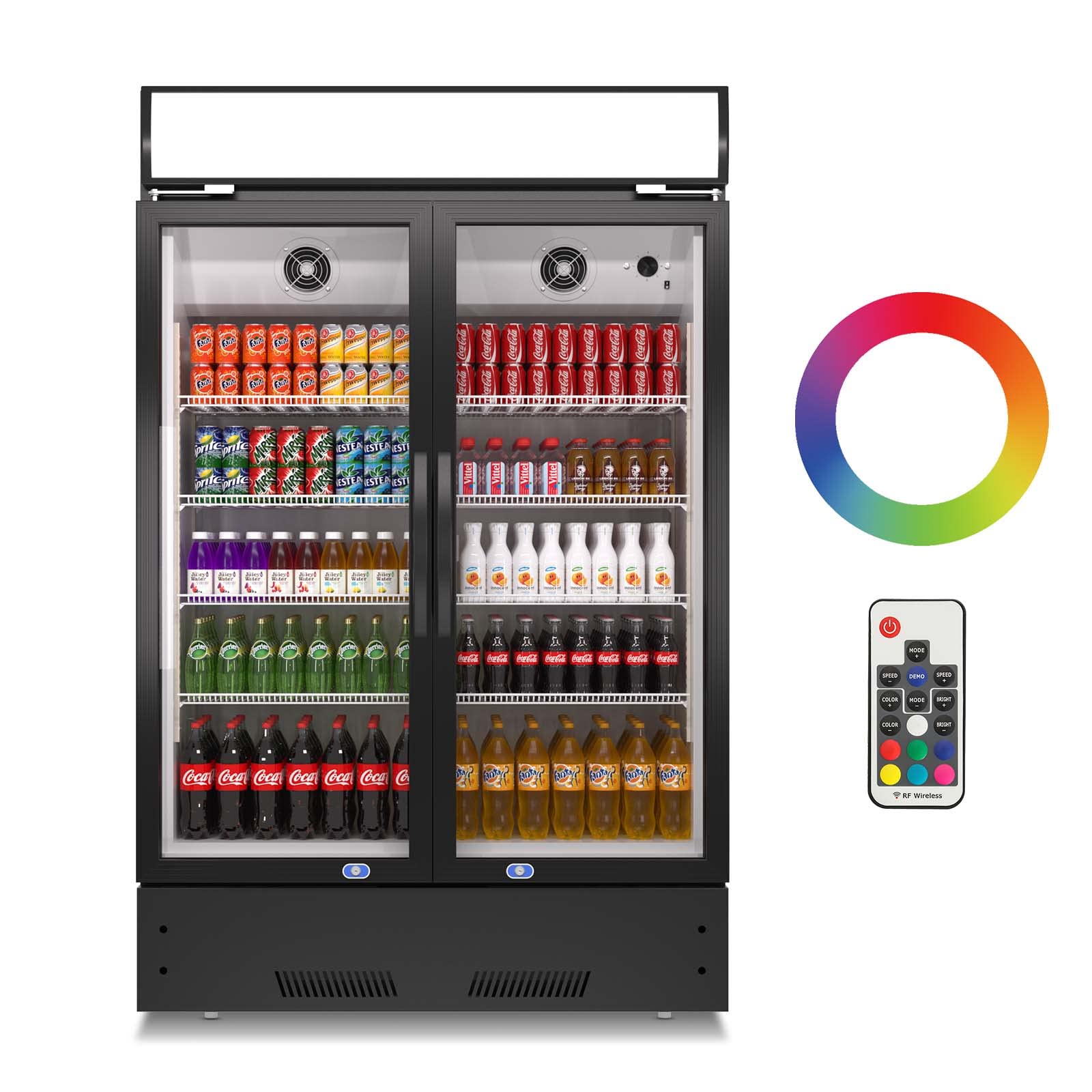 KICHKING 17.1 Cu.ft Merchandiser Refrigerator, 35~46?, 38.3" W Glass ...