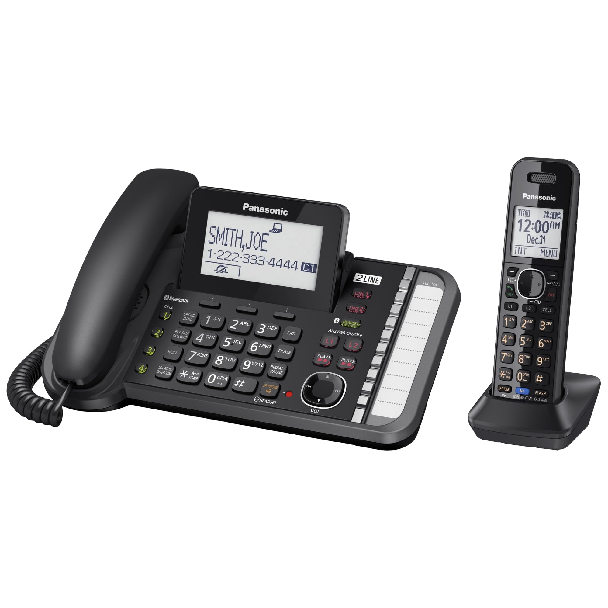 Mua 2-Line Corded/Cordless Phone System with 1 Handset - Answering ...