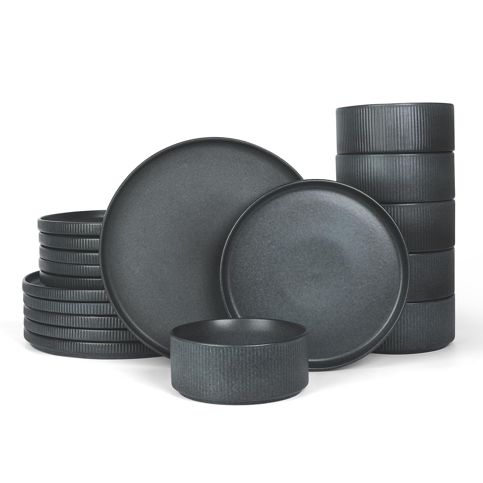 Famiware Star Dinnerware Sets, Plates and Bowls Set for 4, 12 Piece ...