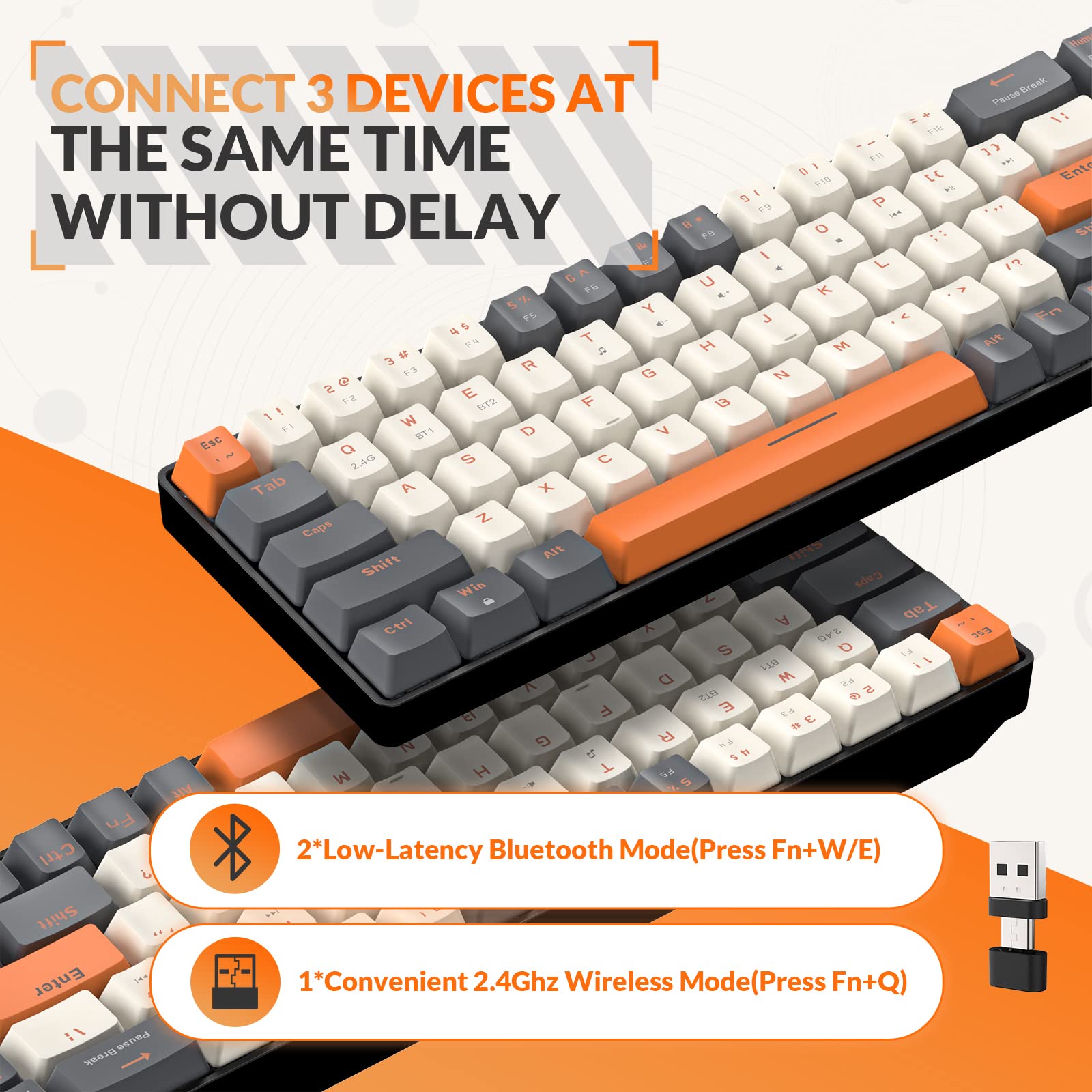 Mua MAGIC-REFINER RK68 60% Wireless Mechanical Keyboard, Bluetooth 5.0 ...