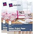 Amazon.com: Avery Repositionable Sticker Project Paper, Matte White, 8. ...