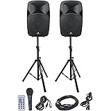 Amazon.com: Proreck Dance 15 Portable 15-Inch 2000 Watt 2-Way Powered PA Speaker System Combo ...