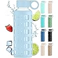 Amazon.com: purifyou Premium 40/32 / 22/12 oz Glass Water Bottles with ...