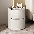 Amazon.com: Modern Minimalist White Bedside Table with Storage Drawers ...