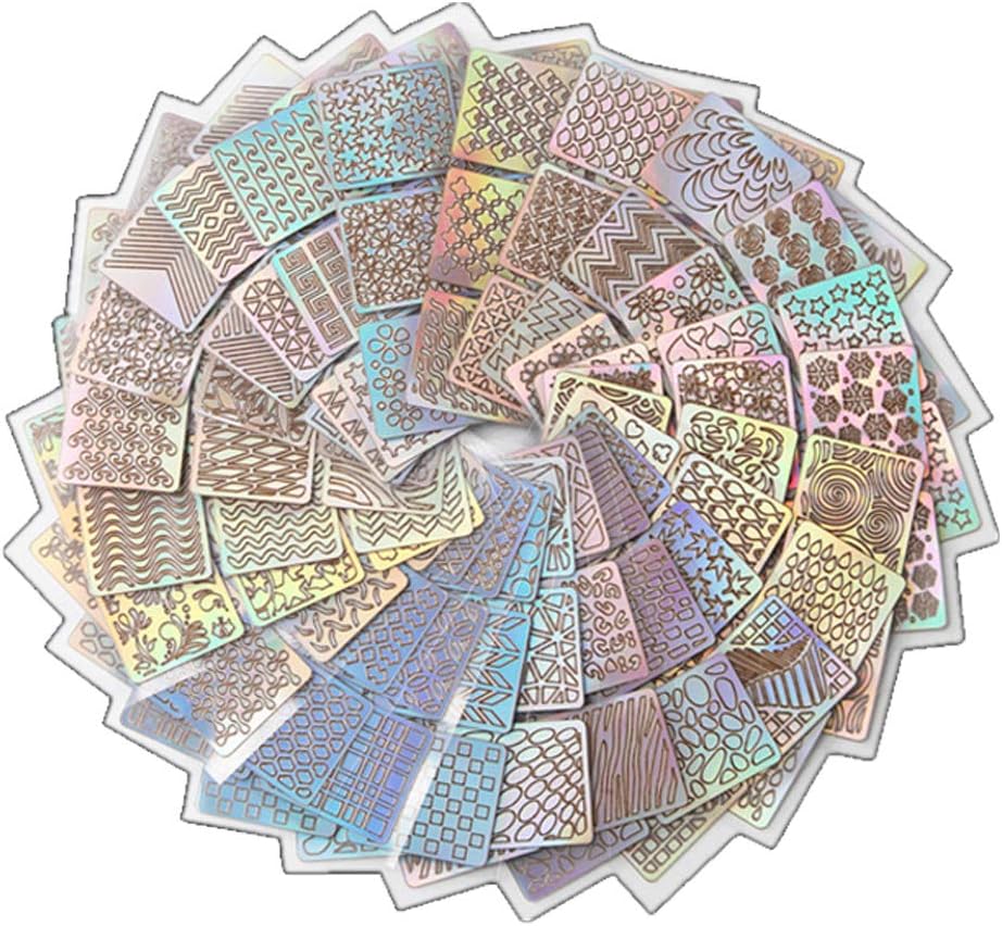 DXIA A Set of Nail Stickers, 144 Pieces Nail Vinyls Stencils Nails ...