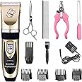 Sminiker Dog Clippers Grooming Kit Rechargeable Cordless Dogs Cats ...