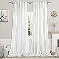 Amazon.com: Extra Long White Curtain 108 inches Long 2 Panels Set for ...