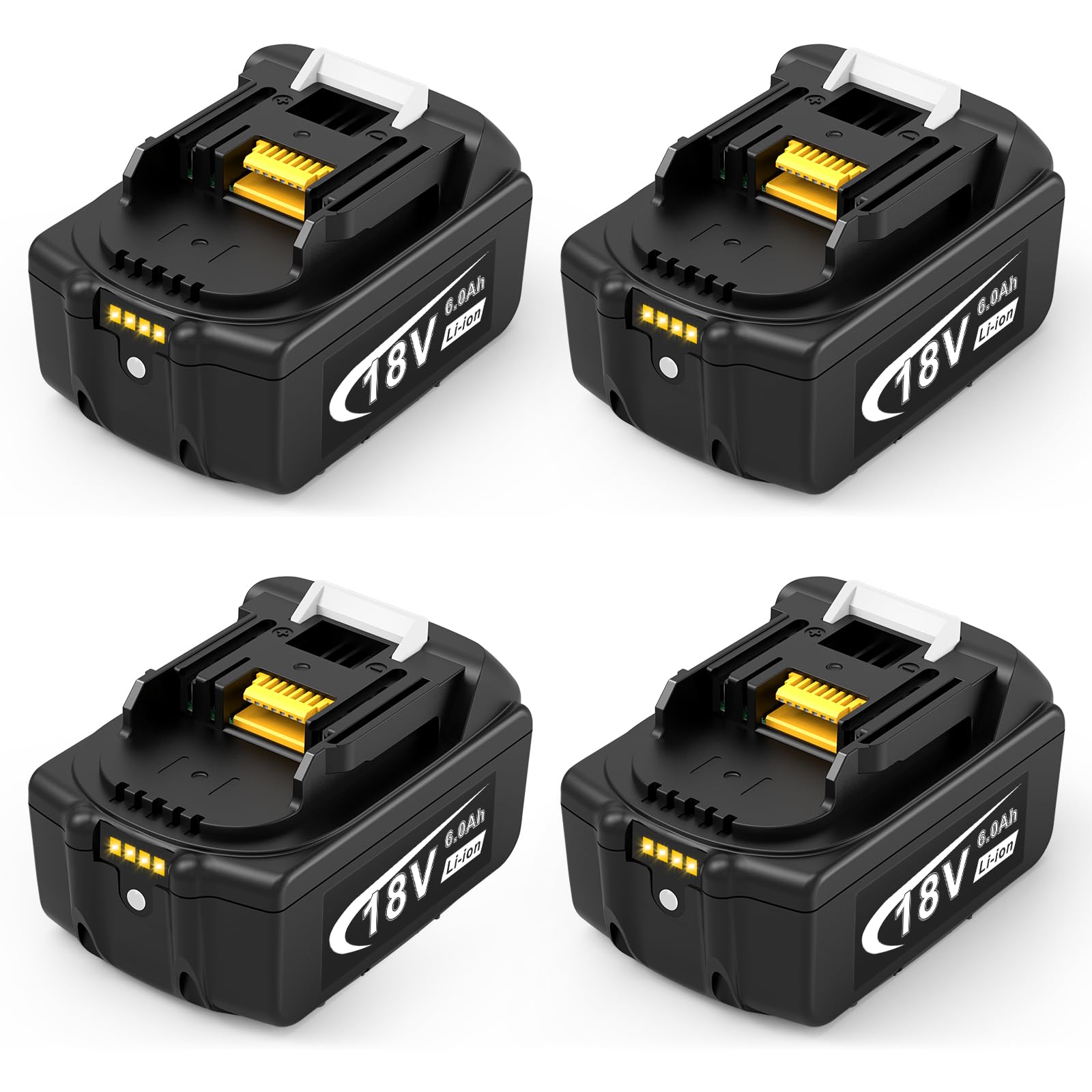 Futurebatt 6.0Ah Battery Replacement for Makita 18V Battery Compatible ...