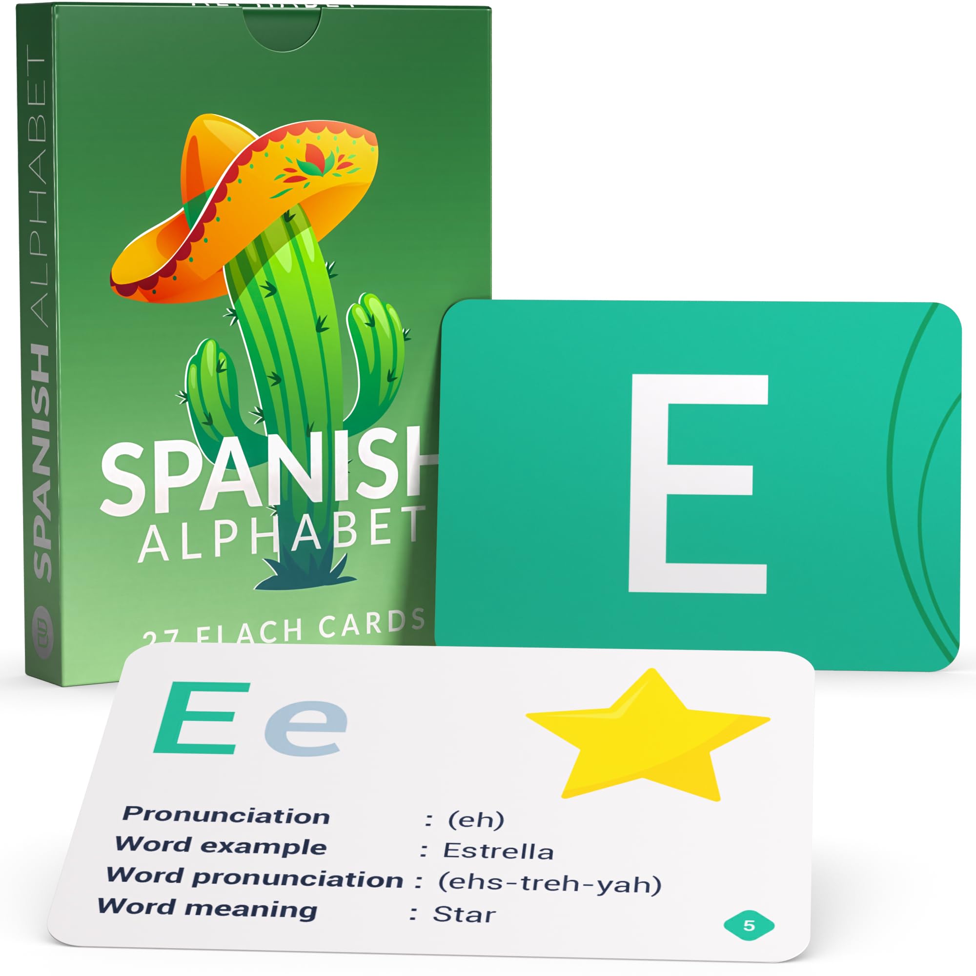 Mua Briston Spanish Alphabet Flash Cards – 27 Educational Language ...