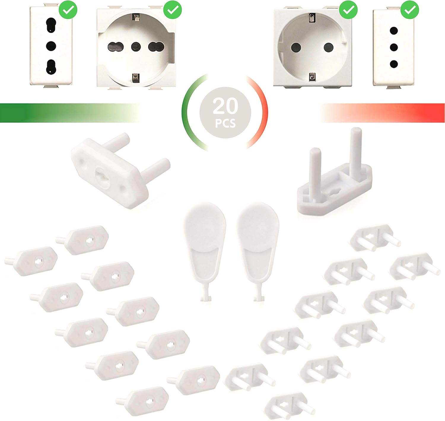 20 Unidades Blanco Seguridad Infantil Protector de Enchufe Protector ...